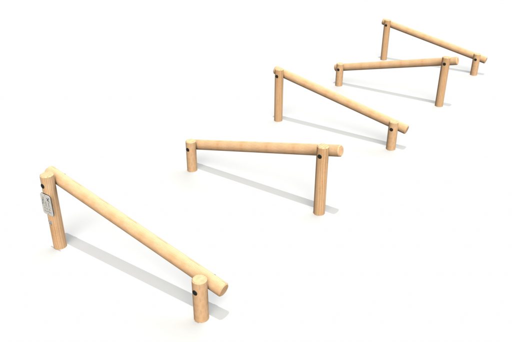 Sloping Monkey Bar Log - A E Evans